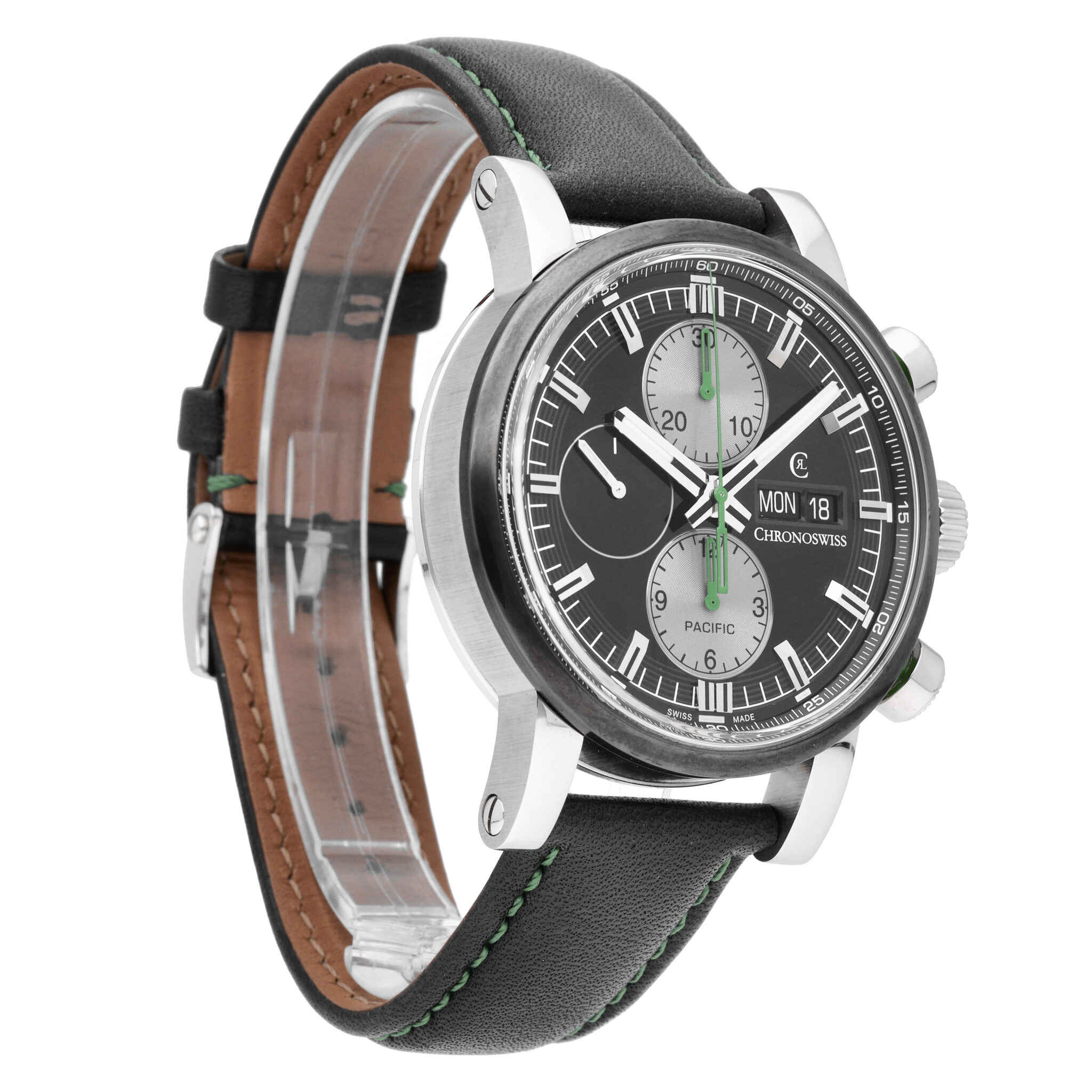 Chronoswiss Pacific Chronograph 43mm Automatic Men's Watch CH-7583B-BK ...