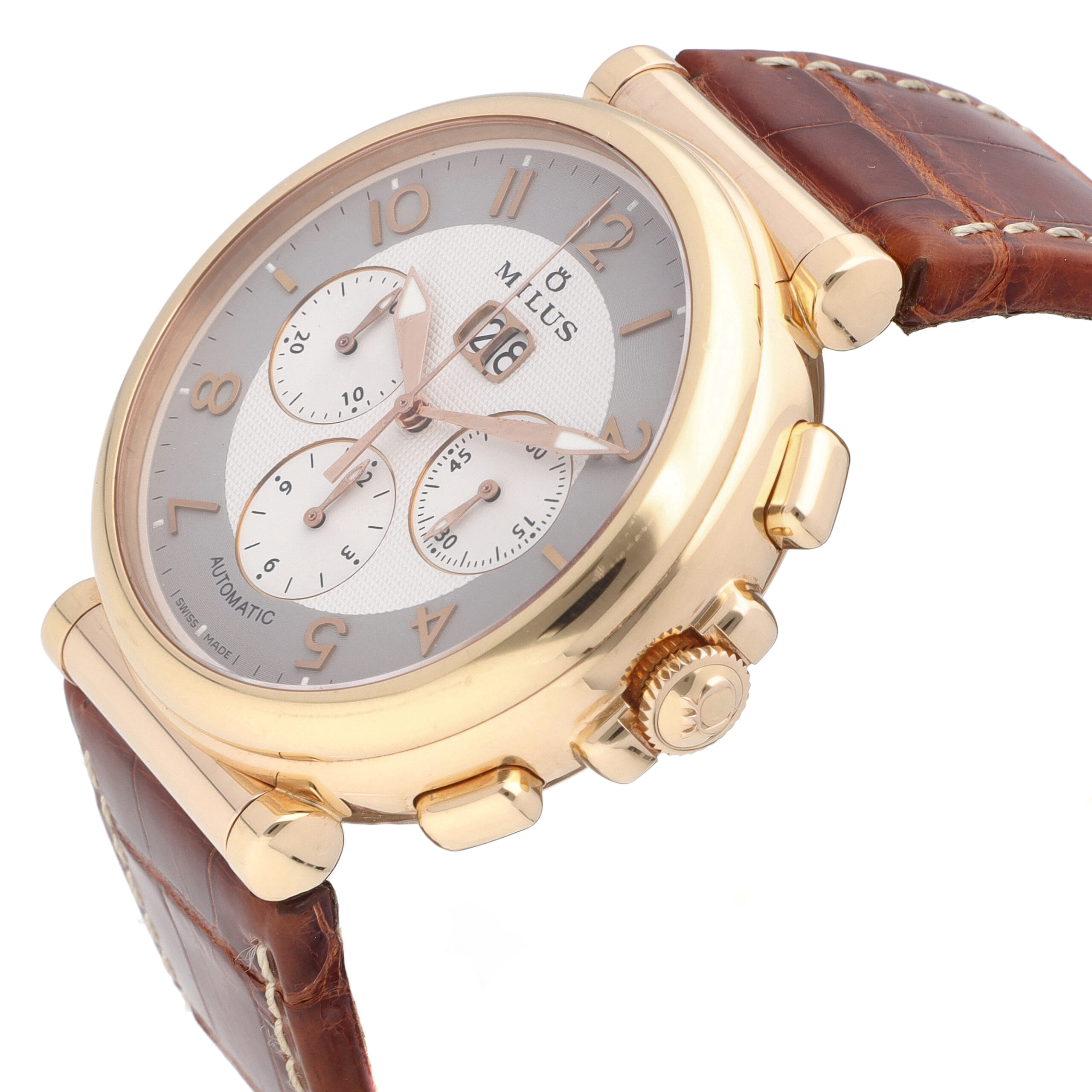 Milus Zetios Chronograph 18k Rose Gold Automatic 45mm Men's Watch ZETC401F | The Watch Outlet
