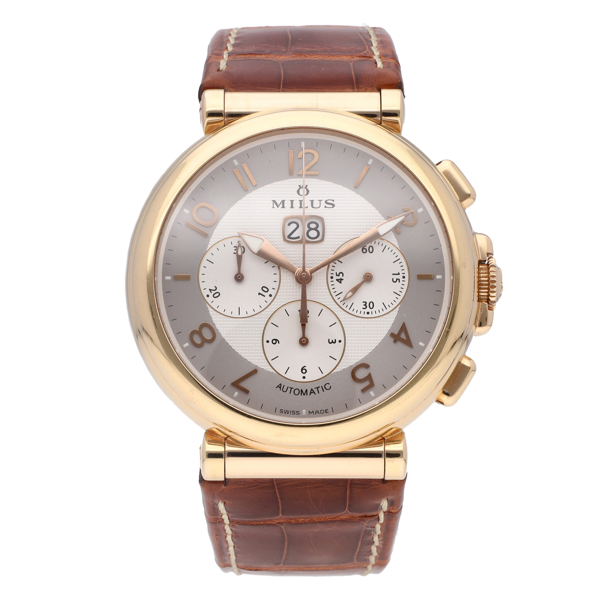 Milus Zetios Chronograph 18k Rose Gold Automatic 45mm Men's Watch ...