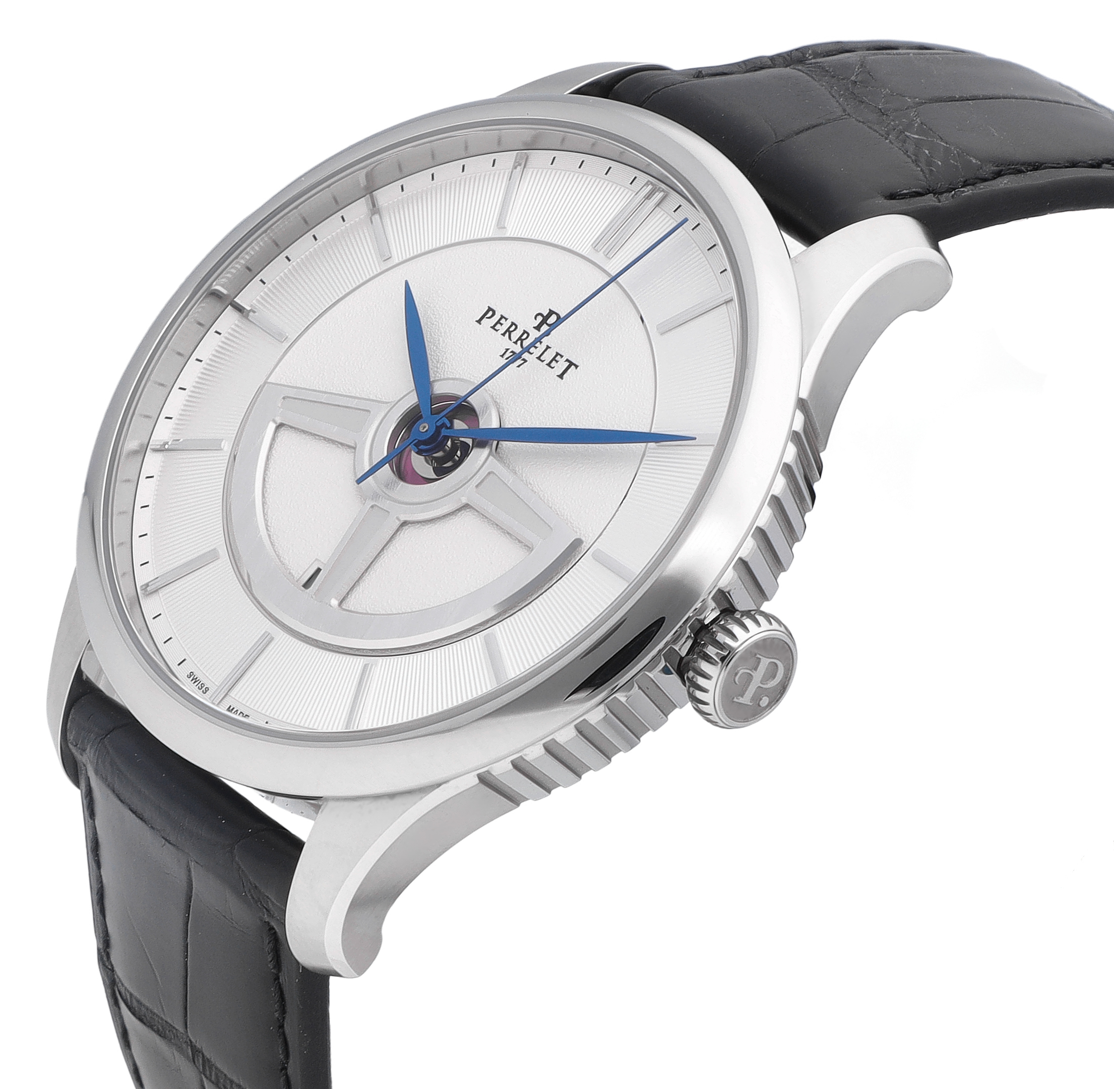 Perrelet First Class Double Rotor Silver Dial 42.5mm Auto Men's Watch ...