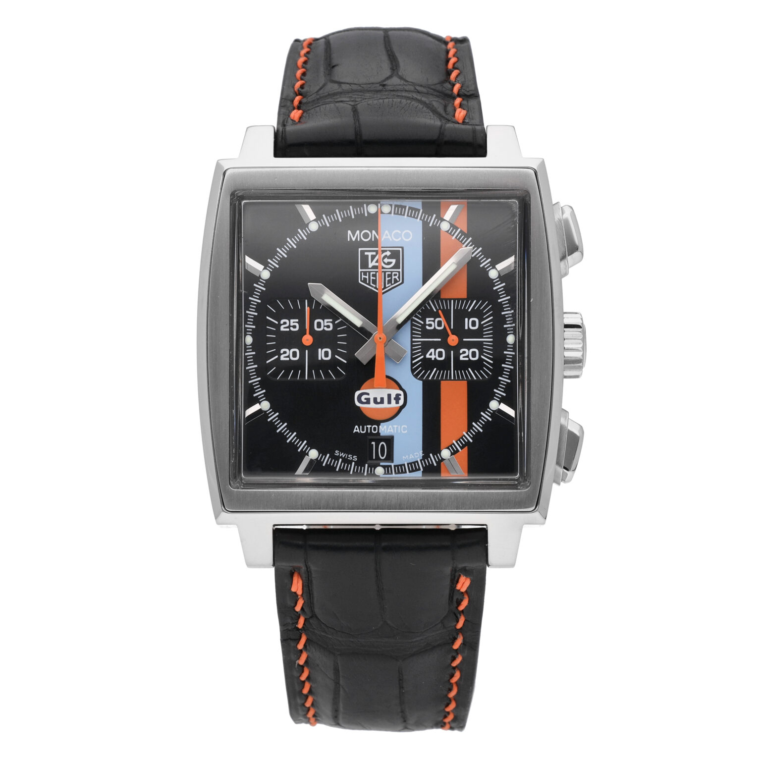 Tag Heuer Monaco Chronograph Gulf Black Dial Automatic Men's Watch ...