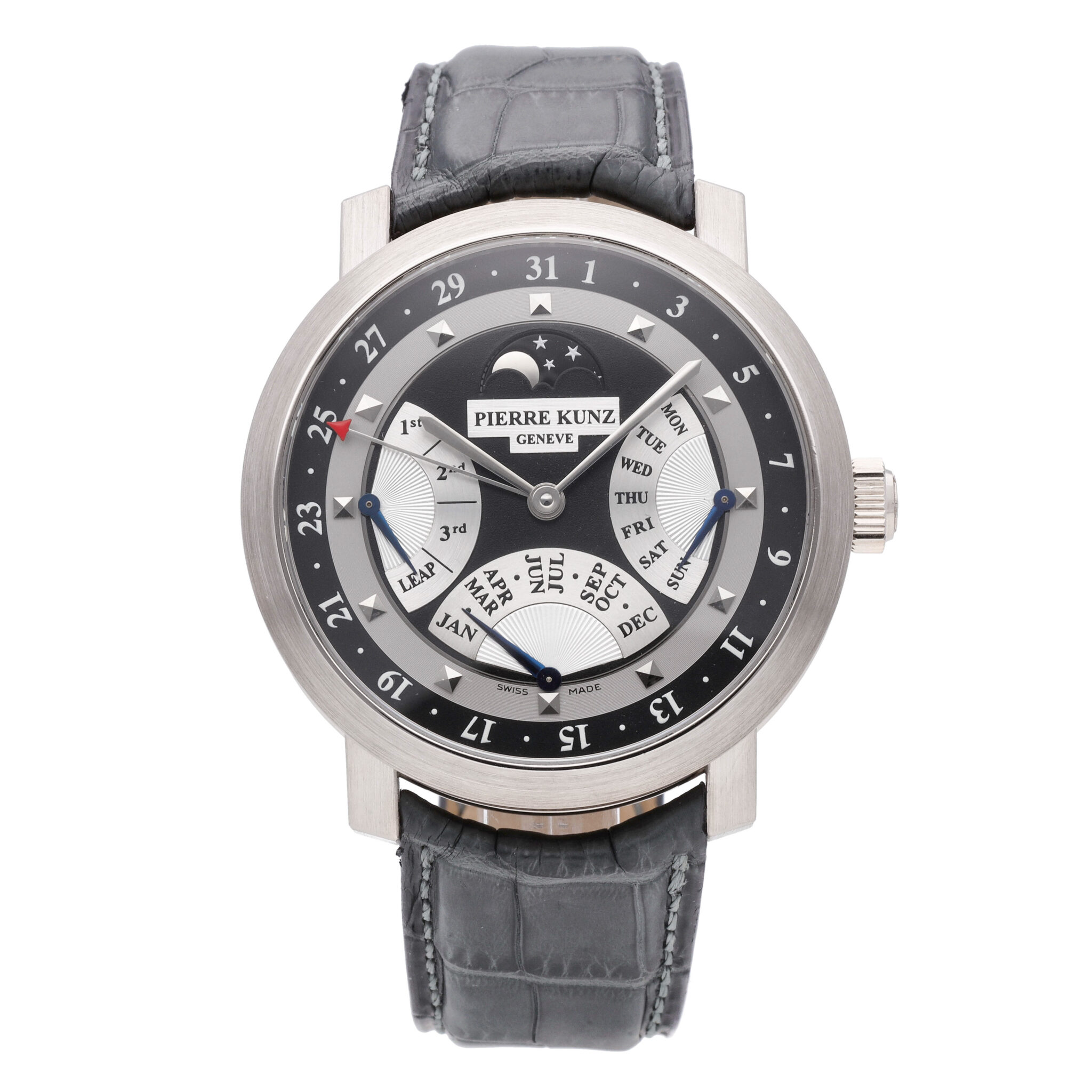 Pierre Kunz Grande Complication 18k White Gold Automatic Mens Watch PKG ...