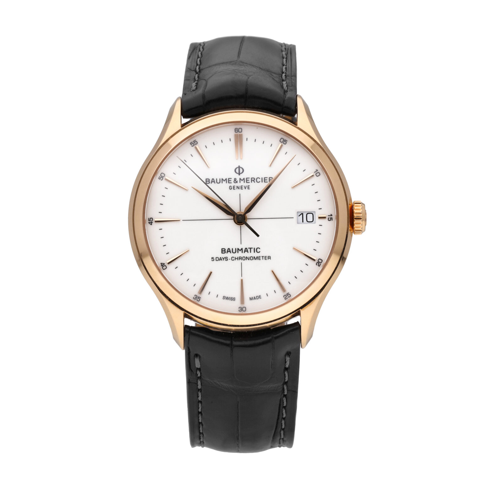Baume & Mercier Clifton Baumatic 18k Rose Gold 39mm Auto Men's Watch ...