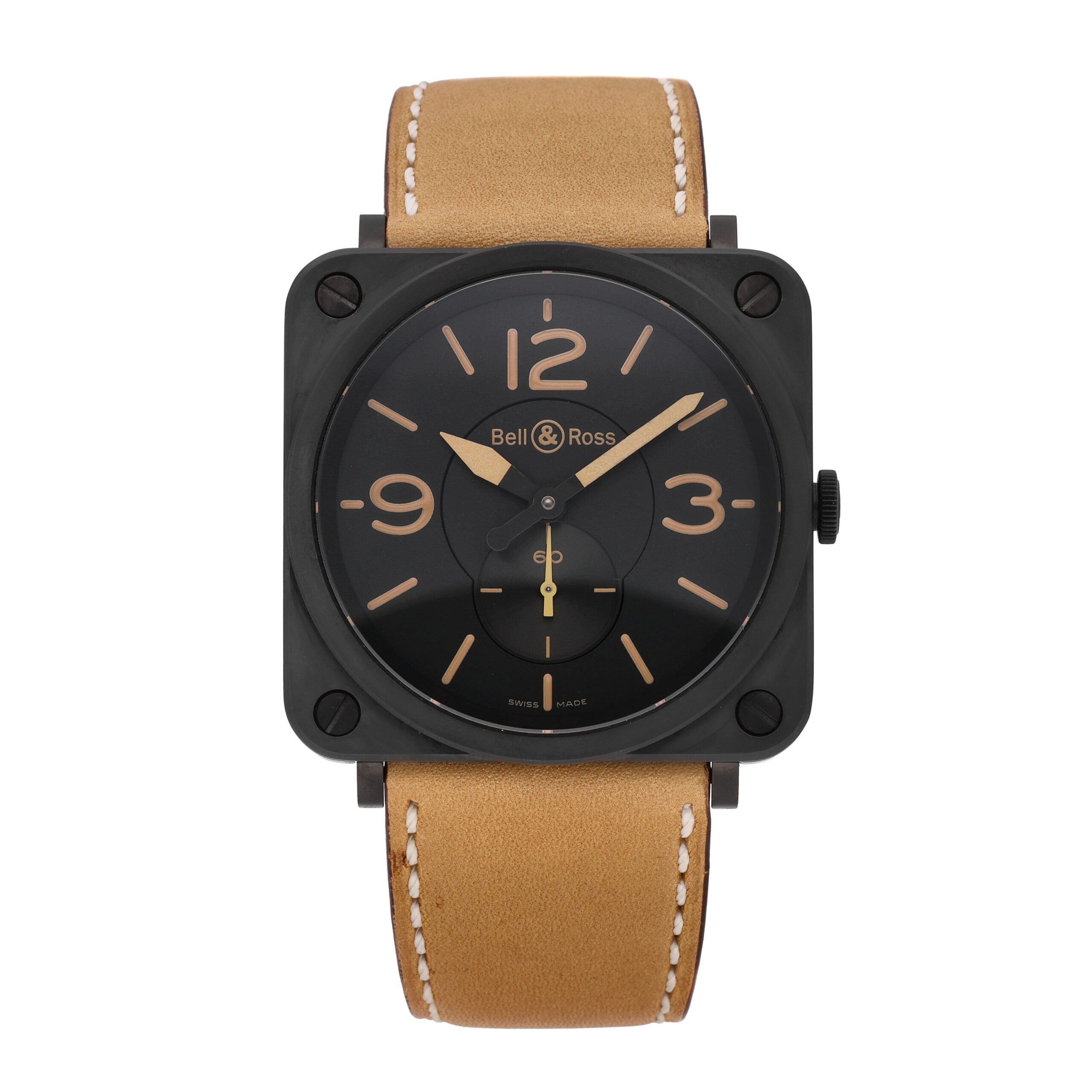 Bell & Ross BR S Heritage Ceramic Black Dial Quartz Men's Watch BRS ...
