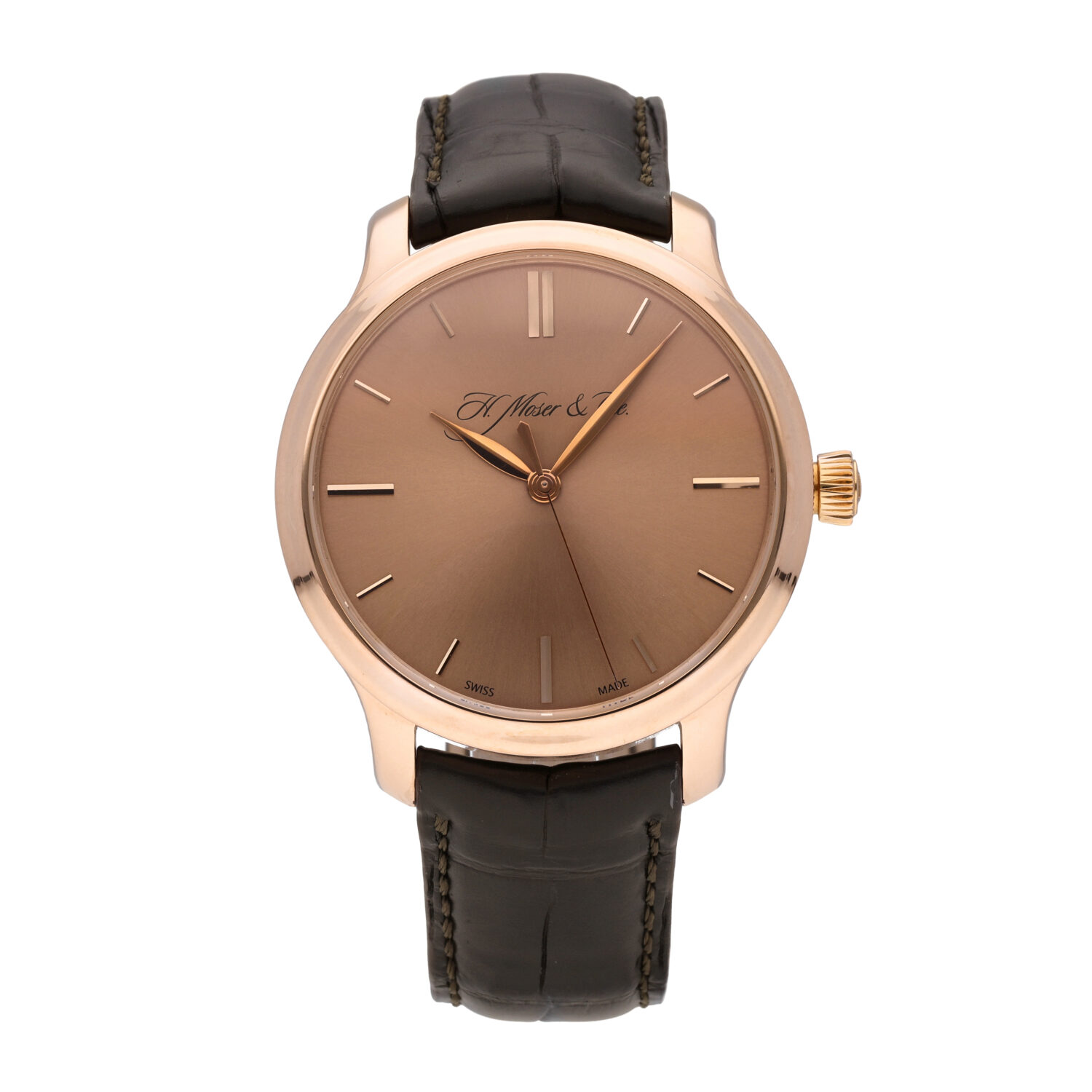 H. Moser & Cie Endeavour 18k Rose Gold Salmon Dial Auto Men's Watch ...