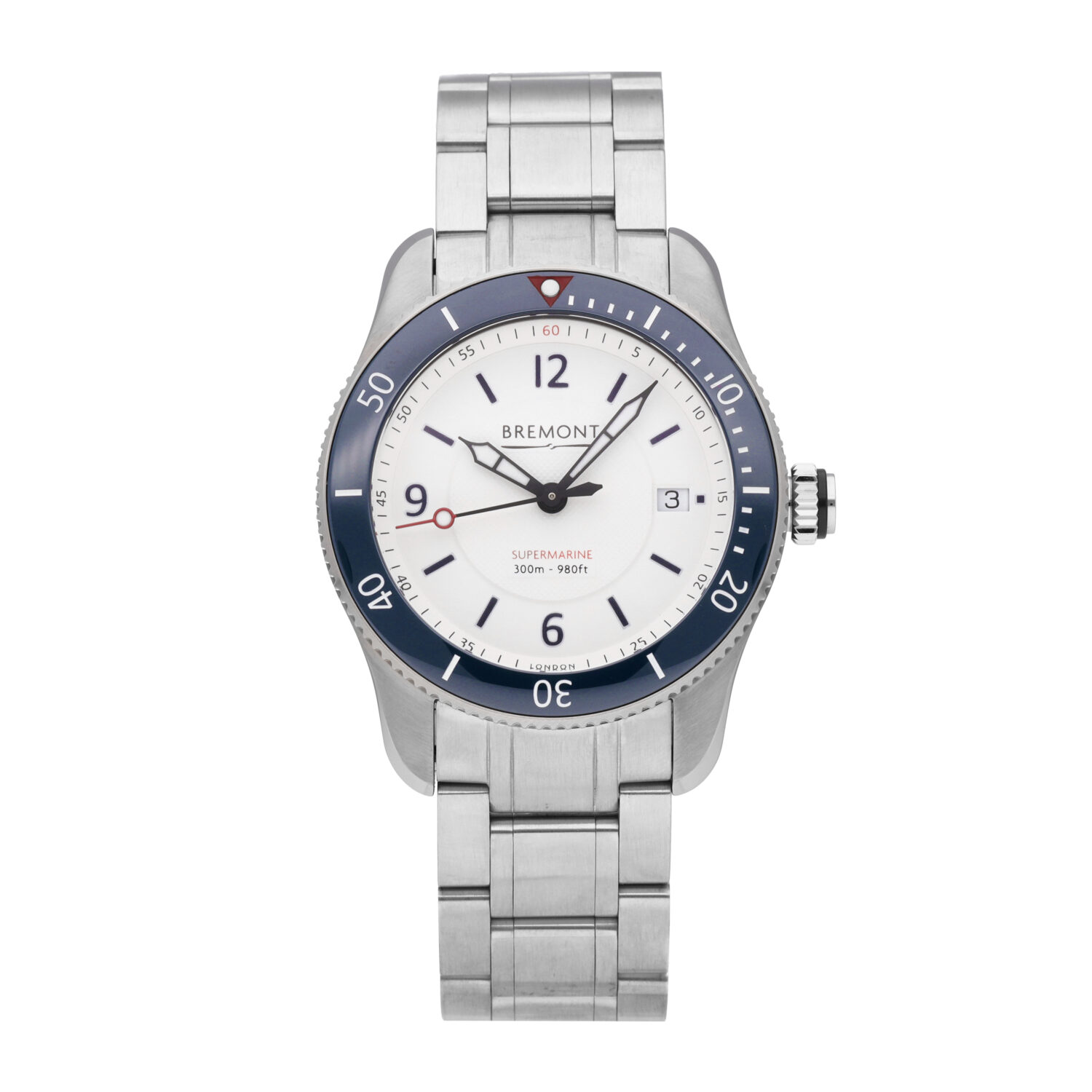 Bremont Supermarine S300 White Dial 40mm Automatic Men's Watch S300-WH ...