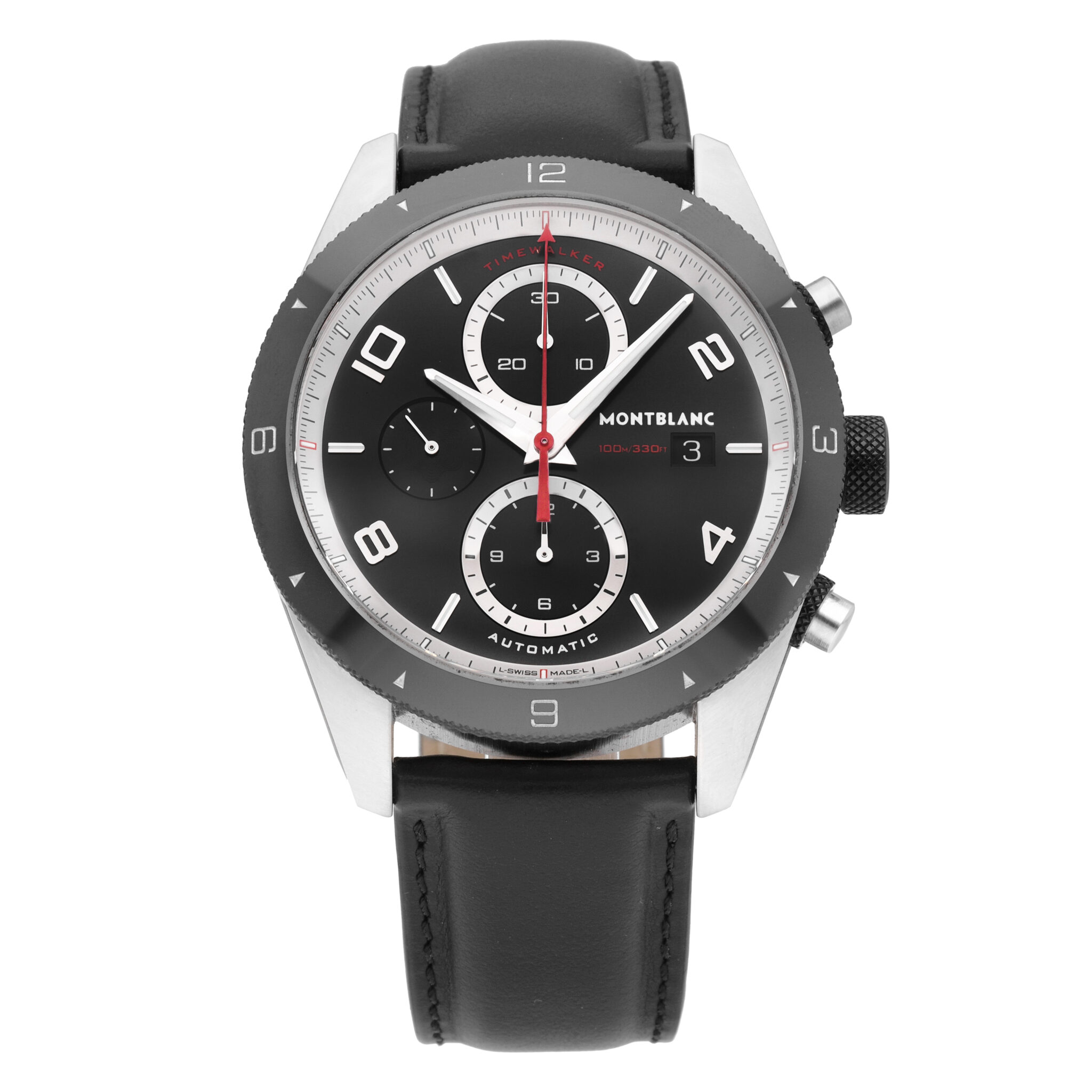 Montblanc Timewalker Black Dial Stainless Steel 43mm Automatic Mens ...
