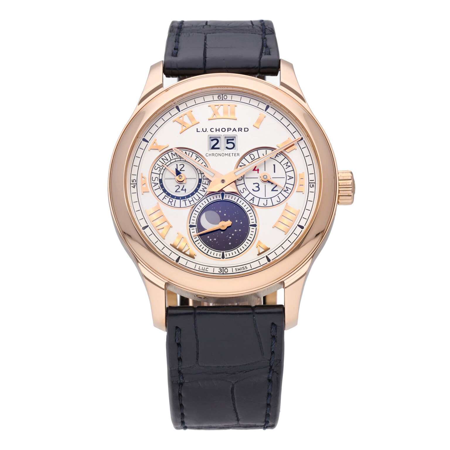 Chopard L.U.C. Lunar One 18k Rose Gold 43mm Automatic Mens Watch 161927 ...